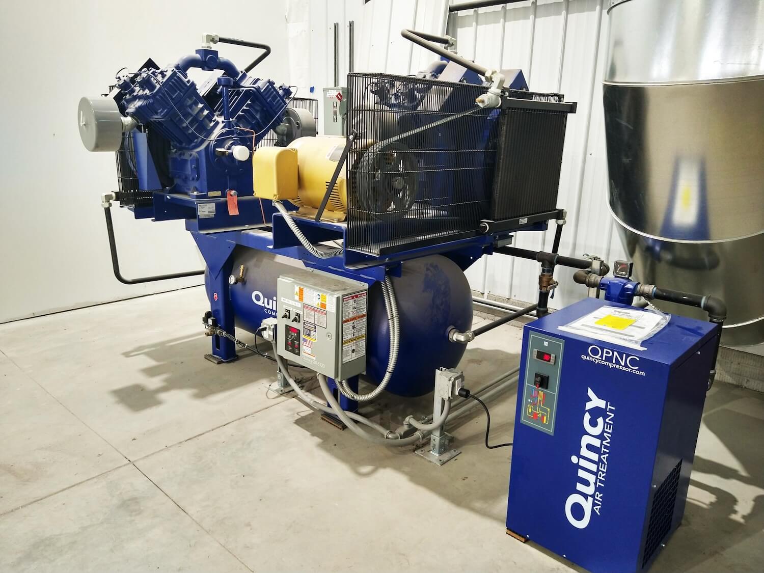 Monster Duplex Install - Quincy QR-25 Reciprocating Compressor | C.H. Reed